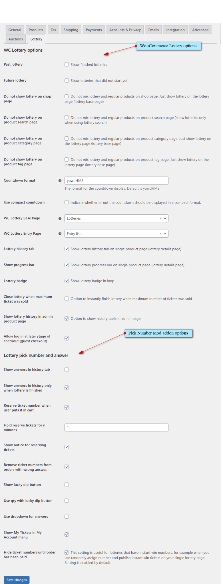 WooCommerce Lottery / Raffle / Competition Pick Ticket Number