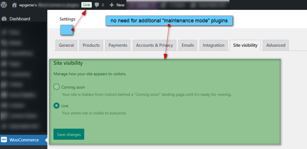 Coming Soon / Site visibility available as part of WooCommerce from v9.1 • wpgenie's WooCommerce ...